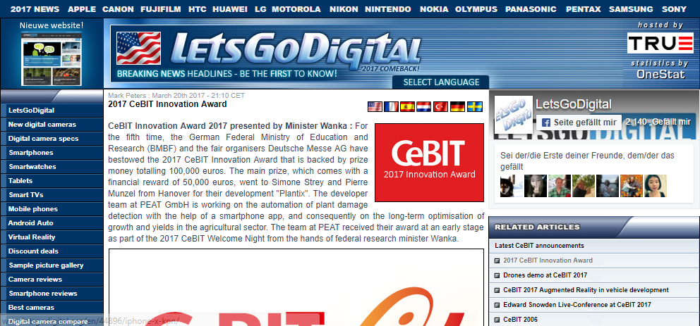 CeBIT Innovation Award 2017 on Lets Go Digital